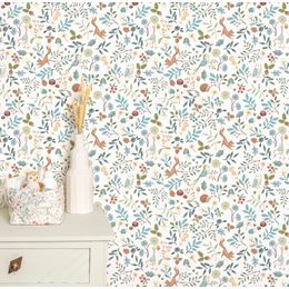 Vliestapete Little Dutch "Forest Wonders", bunt (mehrfarbig), B:0,52m H:10m L:10m, Vlies, Tapeten, 10mx52cm (ca. 5m2)