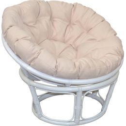 Rattanstuhl Home Affaire "Papasansessel", wei&szlig;, 110cm, Kissenbezug 100% Polyester;Kissen mit Vliesf&uuml;llung, St&uuml;hle, Rattanstuhl, aus geflochtenem Rattan, in verschiedenen Gr&ouml;&szlig;en (80-110 cm)