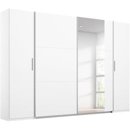 Schwebet&uuml;renschrank Rauch "Kleiderschrank Dreht&uuml;renschrank Schrank Garderobe KRONACH", alpinwei&szlig;, griffleisten alu, mit 1 spiegel, B:268cm H:210cm T:59cm, Holzwerkstoff, Schr&auml;nke, Schwebet&uuml;renschrank, Kombischrank optional mit 1 oder 2 Spiegel viele B&ouml;den MADE IN GERMANY