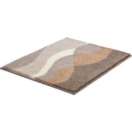 Badematte Grund "Hills", grau (taupe), H:20mm, Polyacryl, Badematten, Badematte, Badematte im Wellen-Design, mehrfarbiges Muster