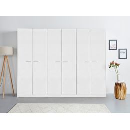 Dreht&uuml;renschrank Rauch "Kleiderschrank Schrank Garderobe OTELI inkl. Inneneinteilung", wei&szlig; (alpinwei&szlig;), B:271cm H:210cm T:54cm, Holzwerkstoff, Schr&auml;nke, Dreht&uuml;renschrank, mit zus&auml;tzlichen Einlegeb&ouml;den, optional mit Spiegel MADE IN GERMANY