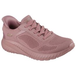 Slip-On Sneaker Skechers "BOBS SQUAD CHAOS-CURRENT MUSE", Damen, Gr. 35, rosa, Textil, Schuhe, Freizeitschuh f&uuml;r Maschinenw&auml;sche geeignet