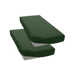 Spannbettlaken OTTO HOME "BLACKBERRY in BASIC und PREMIUM Qualit&auml;t, 100% Baumwolle", gr&uuml;n (dunkelgr&uuml;n), B:90cm L:200cm, Jersey (110 g/m&sup2;), Obermaterial: 100% Baumwolle, Bettlaken, Spannbettlaken, f&uuml;r hohe Matratzen bis 28 cm, Bettlaken, Spannbetttuch, pflegeleicht, Topseller