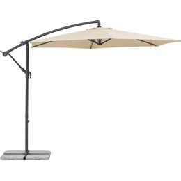 Ampelschirm Schneider Schirme "Venus", beige (natur), Bespannung: 100% Polyester, Standschirme, inkl. Plattenst&auml;nder, Stock zweiteilig