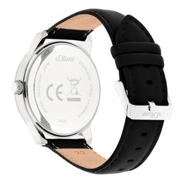 Quarzuhr s.Oliver "Core Round", schwarz, Armbanduhren, Herren, Quarzuhr, Armbanduhr, Herrenuhr, analog