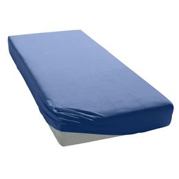Spannbettlaken OTTO HOME "BLACKBERRY in BASIC und PREMIUM Qualit&auml;t, 100% Baumwolle", blau (hellblau), B:160cm L:200cm, Jersey (110 g/m&sup2;), Obermaterial: 100% Baumwolle, Bettlaken, Spannbettlaken, f&uuml;r hohe Matratzen bis 28 cm, Bettlaken, Spannbetttuch, pflegeleicht, Topseller