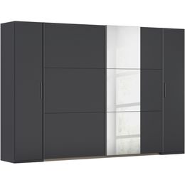Schwebet&uuml;renschrank Rauch "Kleiderschrank Dreht&uuml;renschrank Schrank Garderobe KRONACH", grau (graumetallic, griffleisten grau, mit 1 spiegel), B:311cm H:210cm T:59cm, Holzwerkstoff, Schr&auml;nke, Schwebet&uuml;renschrank, Kombischrank optional mit 1 oder 2 Spiegel viele B&ouml;den MADE IN GERMANY