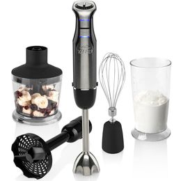 2THETA ETA Stabmixer "Tasso, ETA505690000", schwarz (edelstahlfarben, schwarz), B:7cm H:42cm T:7cm, Mixer, mit viel Zubeh&ouml;r (Zerkleinereraufsatz, Mixbeh&auml;lter, P&uuml;rieraufsatz)