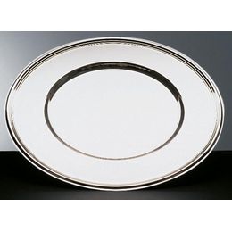Platzteller APS, silber (silberfarben), H:1cm &Oslash;:33cm, Edelstahl, Untersetzer, Edelstahl, &Oslash; 33 cm, mit Fadendekor