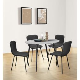 Esstisch OTTO HOME "Eadwine, Tisch, K&uuml;schentisch", grau (stein, schwarz, stein), B:100cm H:76cm T:100cm, Tische, Esstisch, Gestell aus Metall, in verschiedenen Gr&ouml;&szlig;en und Farben