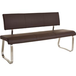 Polsterbank MCA furniture "Arco", braun (braun, edelstahl geb&uuml;rstet), B:175cm H:86cm T:59cm, Sitzb&auml;nke, Polsterbank, belastbar bis 280 kg, Kunstleder, in verschiedenen Breiten