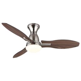 Globo LIGHTING Deckenleuchte "GALE", nickel matt, &Oslash; 107cm H: 32,5cm, 1 Stk., Leuchten, Ventilator k&uuml;hlen-heizen holzoptik CCT 3000/4500/6000K, Deckenleuchte