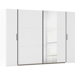 Schwebet&uuml;renschrank Rauch "Kleiderschrank Dreht&uuml;renschrank Schrank Garderobe KRONACH", alpinwei&szlig;, griffleisten grau, mit 1 spiegel, B:311cm H:210cm T:59cm, Holzwerkstoff, Schr&auml;nke, Schwebet&uuml;renschrank, Kombischrank optional mit 1 oder 2 Spiegel viele B&ouml;den MADE IN GERMANY