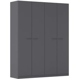 Dreht&uuml;renschrank Rauch "Kleiderschrank Schrank Garderobe OTELI inkl. Inneneinteilung", graumetallic, B:181cm H:229cm T:54cm, Holzwerkstoff, Schr&auml;nke, Dreht&uuml;renschrank, mit zus&auml;tzlichen Einlegeb&ouml;den, optional mit Spiegel MADE IN GERMANY