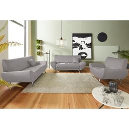 Polstergarnitur Home Affaire "Saltare elegant & komfortabel,, 3-2-1, bequem, Designfu&szlig;", grau (hellgrau), H:78cm T:82cm, Sitzm&ouml;bel-Sets