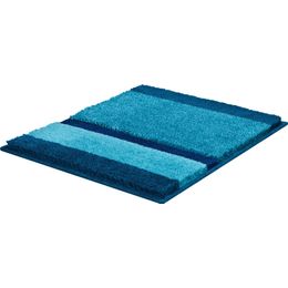 Badematte Grund "Room" Gr. 4, blau (t&uuml;rkis), H:24mm, Polyacryl, Badematten, Badematte, besonders dichter Flor, Badematte mit Streifen