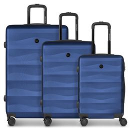 Kofferset SMARTBOX "Edition 03 4 Rollen Kofferset 3-teilig", Herren, dunkelblau, ABS, Koffer-Sets