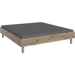 Bett wimex "Easy, gro&szlig;e Auswahl an Gr&ouml;&szlig;en und Farben, auch in Komforth&ouml;he", braun (viking oak, schwarz), H:38cm L:210cm, Betten, Bett, ohne Kopfteil, ideal unter Dachschr&auml;gen oder Fenster