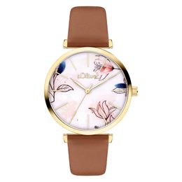 Quarzuhr s.Oliver "Soft Connection", braun, Armbanduhren, Damen, Quarzuhr, Armbanduhr, Damenuhr, analog