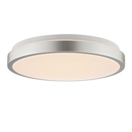 Brilliant LED Deckenleuchte "Livius", nickelfarben, aluminiumfarben, wei&szlig;, 1, &Oslash; 33cm H: 6cm, 1 Stk., Leuchten, &Oslash; 33 cm, 2000 lm, 2700/4000/6500 K bei Montage einstellbar, LED Deckenleuchte