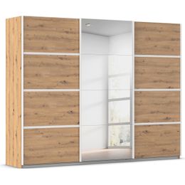 Kleiderschrank Rauch "Schwebet&uuml;renschrank Garderobe Schrank TOP ANGEBOT Avola", beige (eiche artisan, leisten wei&szlig;), B:271cm H:229cm T:62cm, Holzwerkstoff, Schr&auml;nke, Kleiderschrank, mit eleganten Zierleisten in Chrom, Schwarz oder Wei&szlig; MADE IN GERMANY