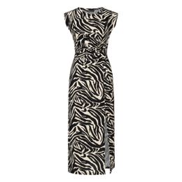 Shirtkleid CLOUD 5IVE "CLOUD 5IVE Dress with slit", Damen, Gr. XXL, US-Gr&ouml;&szlig;en, schwarz, beige, 95% Polyester, 5% Elasthan, normal, Rundhals, Kleider Shirtkleid