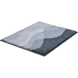 Badematte Grund "Hills", grau (anthrazit), H:20mm, Polyacryl, Badematten, Badematte, Badematte im Wellen-Design, mehrfarbiges Muster