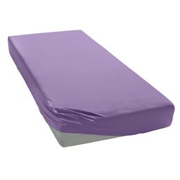 Spannbettlaken OTTO HOME "BLACKBERRY in BASIC und PREMIUM Qualit&auml;t, 100% Baumwolle", lila, B:140cm L:200cm, Jersey (110 g/m&sup2;), Obermaterial: 100% Baumwolle, Bettlaken, Spannbettlaken, f&uuml;r hohe Matratzen bis 28 cm, Bettlaken, Spannbetttuch, pflegeleicht, Topseller