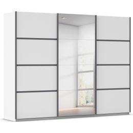 Kleiderschrank Rauch "Schwebet&uuml;renschrank Garderobe Schrank TOP ANGEBOT Avola", wei&szlig; (alpinwei&szlig;, leisten graumetallic), B:271cm H:229cm T:62cm, Holzwerkstoff, Schr&auml;nke, Kleiderschrank, mit eleganten Zierleisten in Chrom, Schwarz oder Wei&szlig; MADE IN GERMANY
