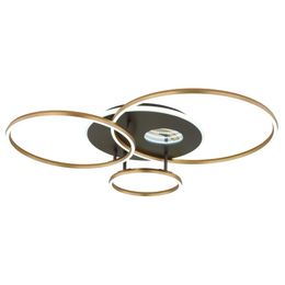 Globo LIGHTING Deckenleuchte "INVERTINA", gold (goldfarben matt), 1, H: 13cm, 1 Stk., Leuchten, Deckenleuchte, 3D-Acryl, dimmbar, LED 54W, Deckenleuchte