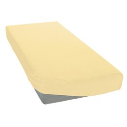 Spannbettlaken OTTO HOME "BLACKBERRY in BASIC und PREMIUM Qualit&auml;t, 100% Baumwolle", gelb, B:180cm L:200cm, Jersey (110 g/m&sup2;), Obermaterial: 100% Baumwolle, Bettlaken, Spannbettlaken, f&uuml;r hohe Matratzen bis 28 cm, Bettlaken, Spannbetttuch, pflegeleicht, Topseller