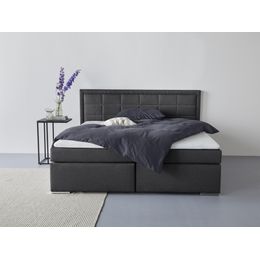 Boxbett Collection AB "Athena" wahlweise mit Bettkasten", grau (anthrazit), B:193cm L:206cm, Komplettbetten, Boxspringbett, inkl. Topper bei Ausf&uuml;hrung mit Matratze, in H&auml;rtegraden H2, H3, H4