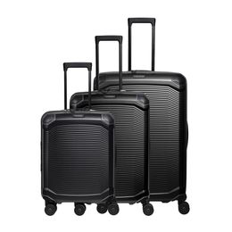 Trolleyset Travelite "MILLENNIUM 3-teilig Reisekoffer Hartschale", schwarz, Polycarbonat, Koffer-Sets, aus leichtem Polycarbonat mit stabiler Bauweise und Innenaufteilung