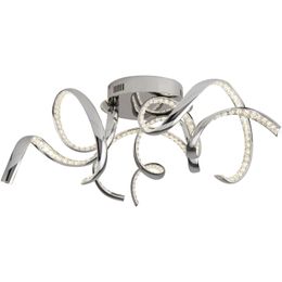 Searchlight LED Deckenleuchte "Twirls-LED-Deckenleuchte- Chrom & klarer Kristall", Energieeffizienz: G (A-G), chromfarben, klar, H: 25cm, 1 Stk., Leuchten, LED Deckenleuchte