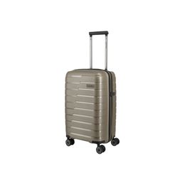 Trolley Travelite "AIR BASE Reisekoffer Hartschale", Gr. B/H/T: 35cm x 55cm x 25cm 35 l, champagne, Polypropylen, Koffer, kratzresistenter Oberfl&auml;che und cleverer Innenaufteilung