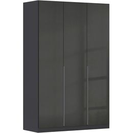 Dreht&uuml;renschrank OTTO HOME "Kleiderschrank Schrank Garderobe AGORDO Schlafzimmer", grau (graumetallic, effektgrau hochglanz), B:136cm H:210cm T:54cm, Holzwerkstoff, Schr&auml;nke, Dreht&uuml;renschrank, durchdachte Innenausstattung, in 8 Breiten und 2 H&ouml;hen MADE IN GERMANY, Topseller