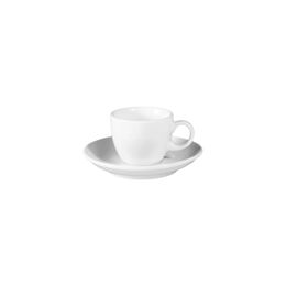 Espressotasse Seltmann Weiden "Espressotasse mit Untertasse VIP. 90 ml wei&szlig;", wei&szlig;, B:12cm H:7cm &Oslash;:12cm, Porzellan, Trinkgef&auml;&szlig;e, Espressotasse, Sp&uuml;lmaschinenfest, Mikrowellensicher, Ofenfest