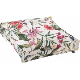 HOCK Sitzkissen H.O.C.K. "Beach Life", bunt (bunt, gebl&uuml;mt), B:50cm H:10cm L:50cm, Polyacryl, Dekokissen_Sitzkissen_Kissenh&uuml;llen, Sitzkissen, mit Blumen und Bl&auml;ttern