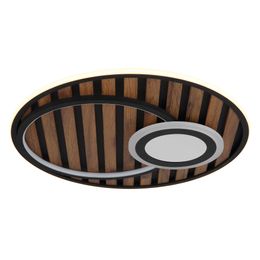 Globo LIGHTING LED Deckenleuchte "WOODY", schwarz (schwarz matt), 1, &Oslash; 50cm H: 8cm, 1 Stk., Leuchten, Deckenlampe, Wohnzimmer, Schlafzimmer, Design Lampe, LED Deckenleuchte