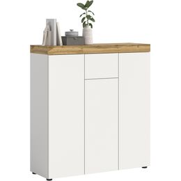 Highboard OTTO HOME "MAMBO, H&ouml;he 115 cm, in verschiedenen Farben erh&auml;ltlich", platin wei&szlig;, wotan eiche nachbildung, B:105cm H:115cm T:37cm, FSC-zertifizierter Holzwerkstoff, Sideboards, Highboard, Kommode, Sideboard, Wohnzimmer, Schlafzimmer