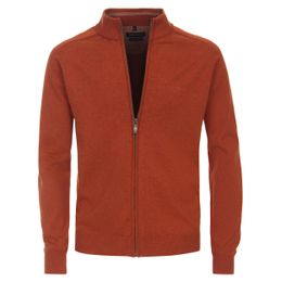 Strickjacke Casamoda "Casamoda Strickjacke uni", Herren, Gr. XL, orange (dunkelorange), 100% Baumwolle, Strickjacken Strickjacke