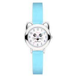 Quarzuhr s.Oliver "The Cat", blau, Armbanduhren, Kinder, Quarzuhr, Armbanduhr, Silikonarmband, Kinderuhr, M&auml;dchen, analog