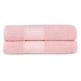Badet&uuml;cher Good Morning "Uni", rosa (hell rosa), B:70cm L:14cm, Frottee, Frottee, Handt&uuml;cher, Baumwolle, Walkfrottee, Bord&uuml;re, 500 GSM, Einfarbig, Ohne Aufh&auml;ngung