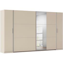 Schwebet&uuml;renschrank Rauch "Kleiderschrank Dreht&uuml;renschrank Schrank Garderobe KRONACH", champagner, griffleisten alu, mit 1 spiegel, B:354cm H:210cm T:59cm, Holzwerkstoff, Schr&auml;nke, Schwebet&uuml;renschrank, Kombischrank optional mit 1 oder 2 Spiegel viele B&ouml;den MADE IN GERMANY