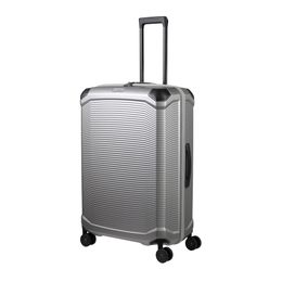 Trolley Travelite "MILLENNIUM Reisekoffer Hartschale", Gr. B/H/T: 51cm x 76cm x 30cm 100 l, silber, Polycarbonat, Koffer, aus leichtem Polycarbonat mit stabiler Bauweise und Innenaufteilung