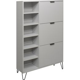 M&auml;usbacher Schuhschrank M&Auml;USBACHER "Bonnie", grau (kreidegrau matt), B:95cm H:139cm T:25cm, Holzwerkstoff, Schr&auml;nke, Schuhschrank, Schuhschrank mit Drahtgestell