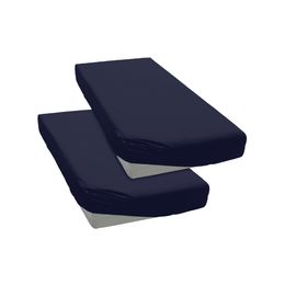 Spannbettlaken OTTO HOME "BLACKBERRY in BASIC und PREMIUM Qualit&auml;t, 100% Baumwolle", blau (marine), B:90cm L:200cm, Jersey (110 g/m&sup2;), Obermaterial: 100% Baumwolle, Bettlaken, Spannbettlaken, f&uuml;r hohe Matratzen bis 28 cm, Bettlaken, Spannbetttuch, pflegeleicht, Topseller