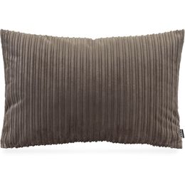 HOCK Dekokissen H.O.C.K. "Precious Cord", grau (braun, schlamm, taupe, unifarben), B:60cm H:10cm L:40cm, Polyester, Dekokissen_Sitzkissen_Kissenh&uuml;llen, leicht schimmernde unterschiedlich gro&szlig;e L&auml;ngsstreifen im Retro Style