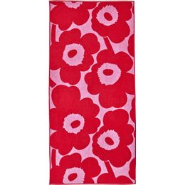 Duschtuch Marimekko "UNIKKO", rosa,rot, B:70cm L:150cm, Frottier, Obermaterial: 100% Baumwolle, Handt&uuml;cher, 100% Baumwolle, angenehm weich, 70 x 150 cm