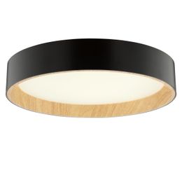 Brilliant LED Deckenleuchte "Larios", Energieeffizienz: A (A-G), schwarz (holz hell, schwarz), 1, &Oslash; 39cm H: 7cm, 1 Stk., Leuchten, &Oslash; 39 cm, 2100lm, 3000-6500K, dimmbar, braun/schwarz, LED Deckenleuchte